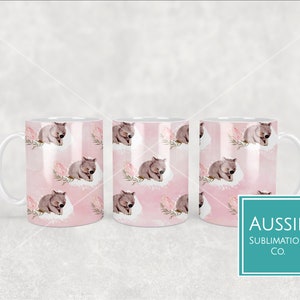 WOMBAT Pink Cute Pretty Australia Australian Aussie 11oz Mug Sublimate ...