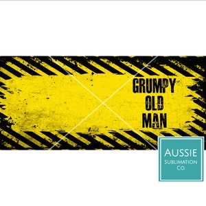 Grumpy Old Man Yellow Warning Grunge 11oz Mug Wrap - Etsy