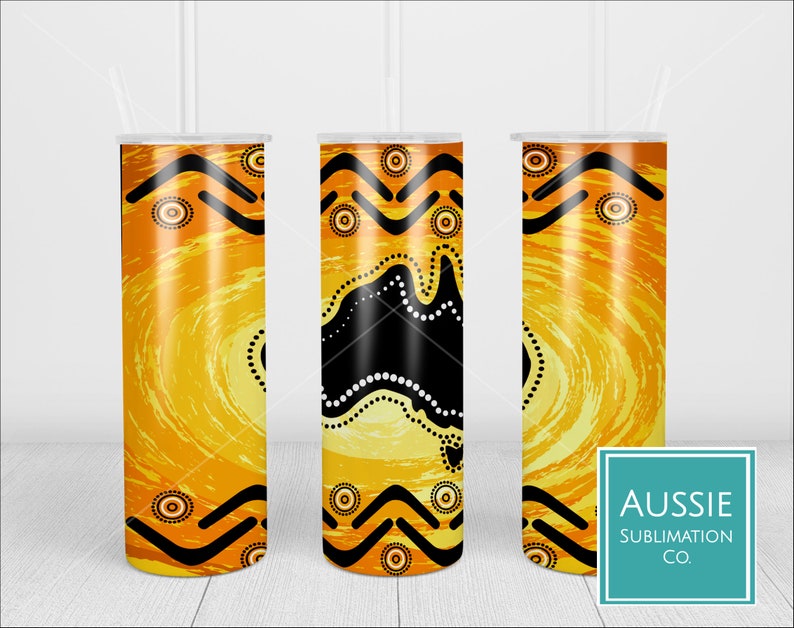 Australia Indigenous Art Aboriginal Map Sunset 20oz Straight - Etsy ...