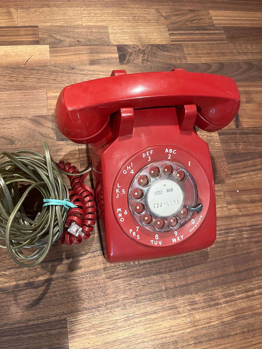 Vintage Red Rotary Dial Phone - Etsy