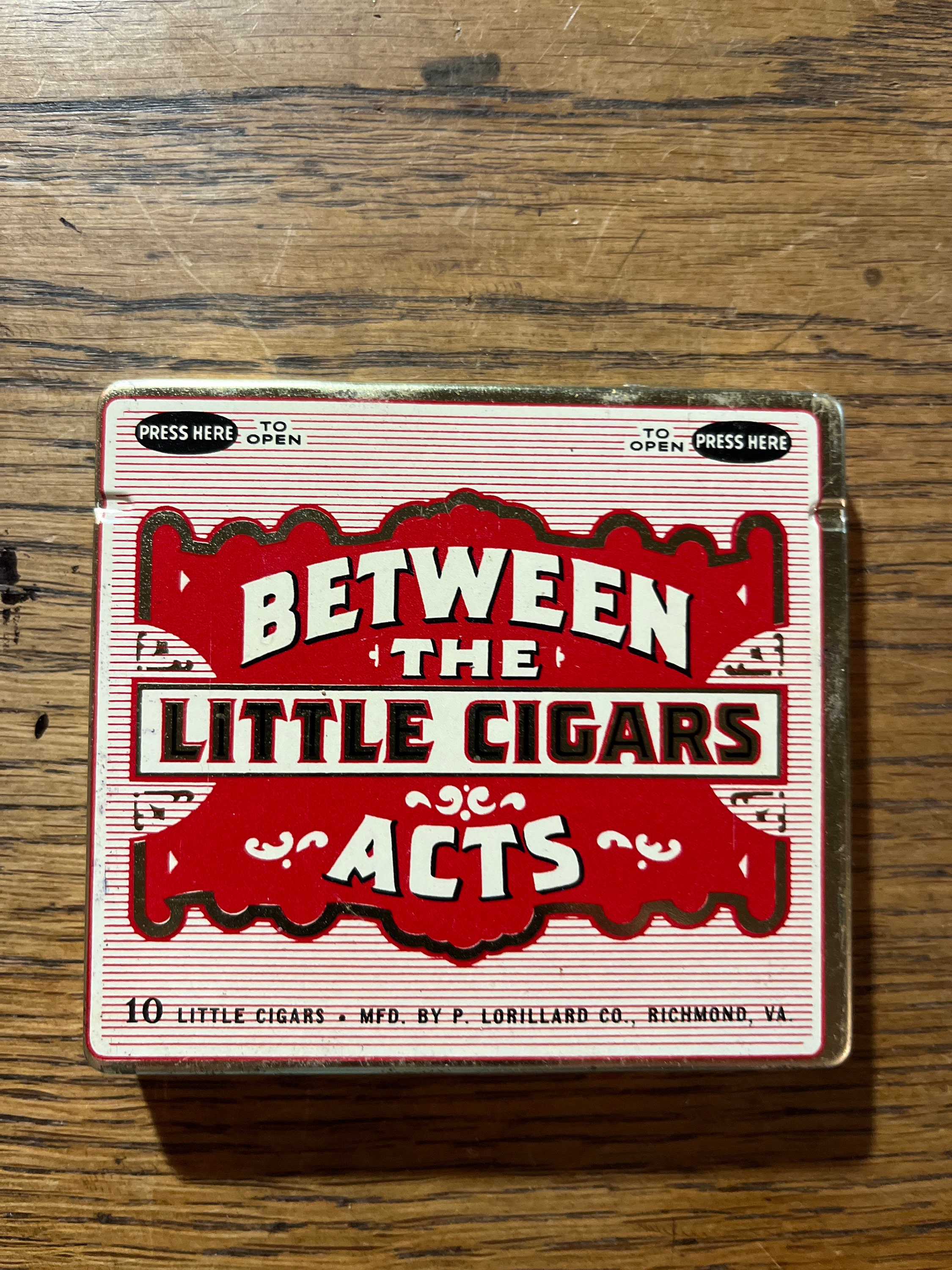 Vintage Between the Acts Little Cigar Tin - Etsy