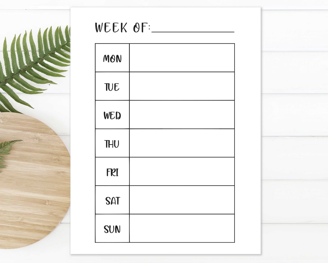 Weekly Menu Svg, Weekly Planner Svg, Weekly Calendar Svg, Weekly ...