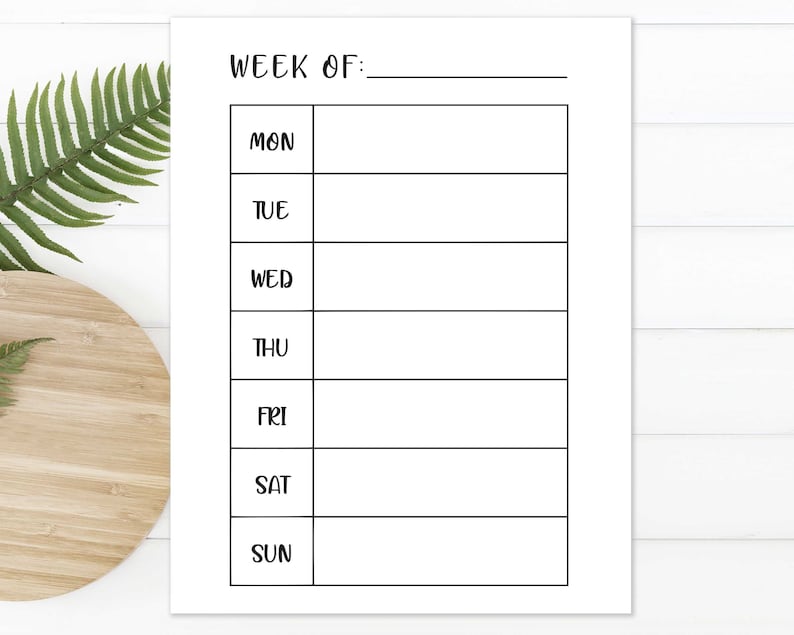 Weekly Menu Svg, Weekly Planner Svg, Weekly Calendar Svg, Weekly ...