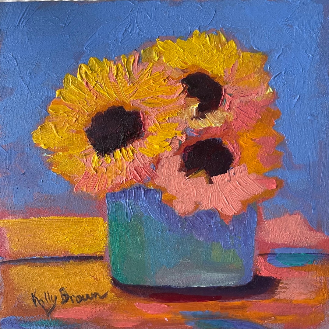 Original Oil Painting With Texture.4x4 Inch. Whimsical Still Life ...