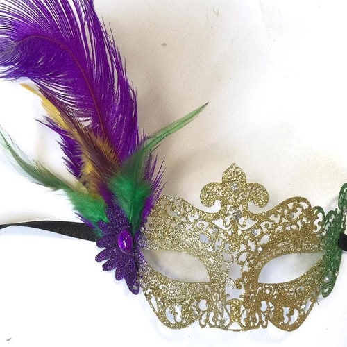 Laser Cut Metal Mask With Side Feathers - Etsy