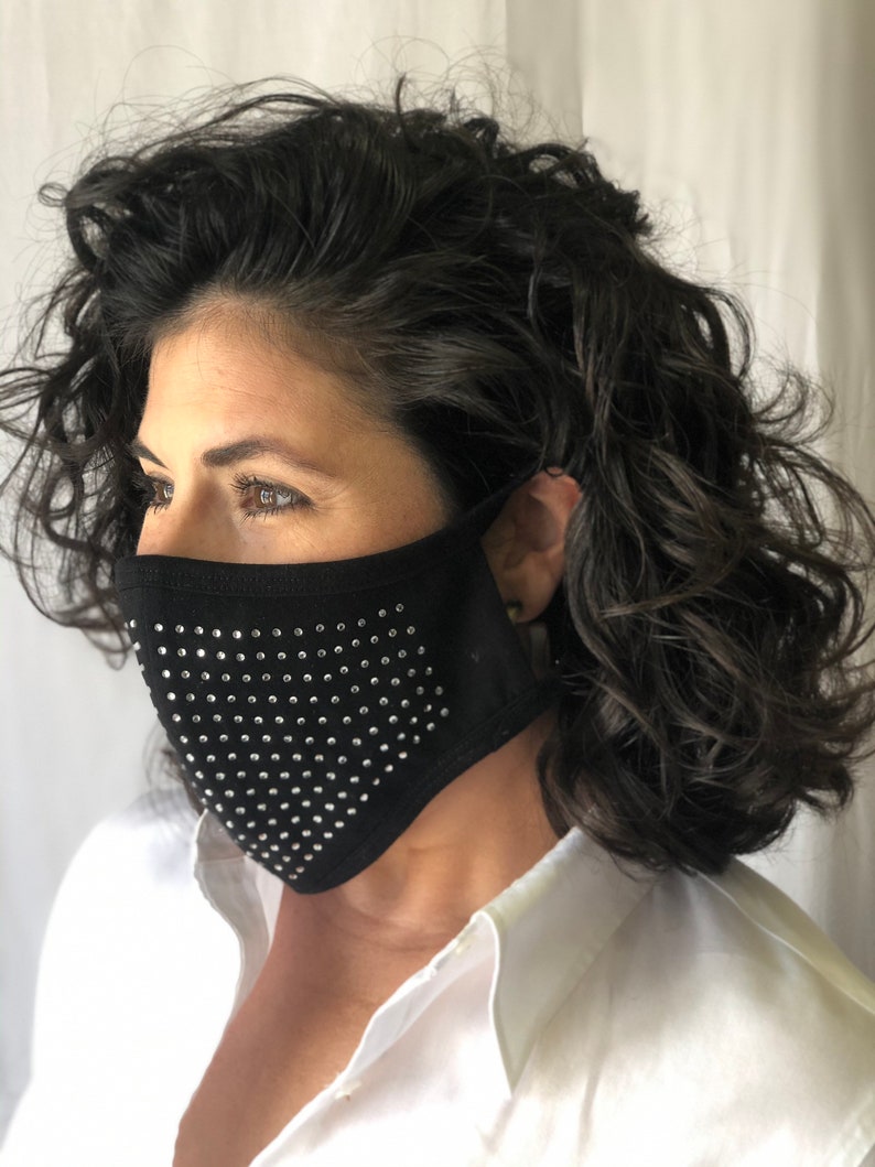 Rhinestone All Over Studded Face Mask - Etsy