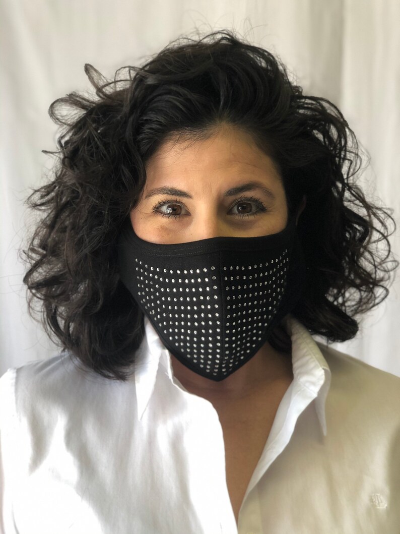 Rhinestone All Over Studded Face Mask - Etsy