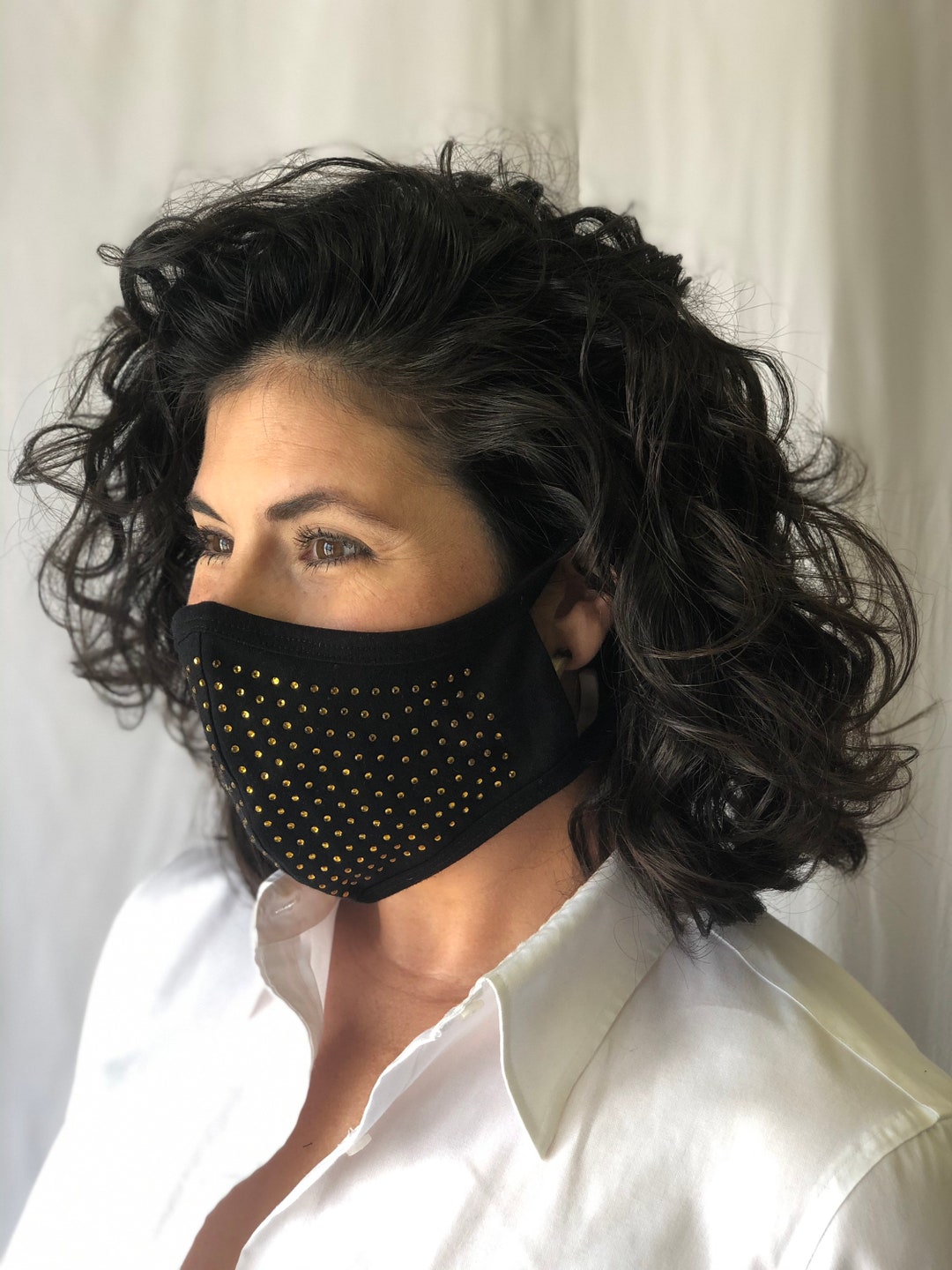 Rhinestone All Over Studded Face Mask - Etsy