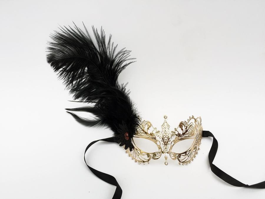 Laser Cut Metal Mask With Side Feathers - Etsy