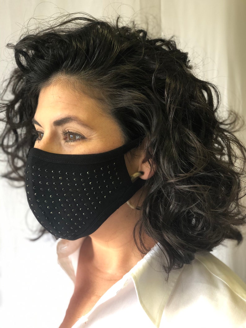 Rhinestone All Over Studded Face Mask - Etsy
