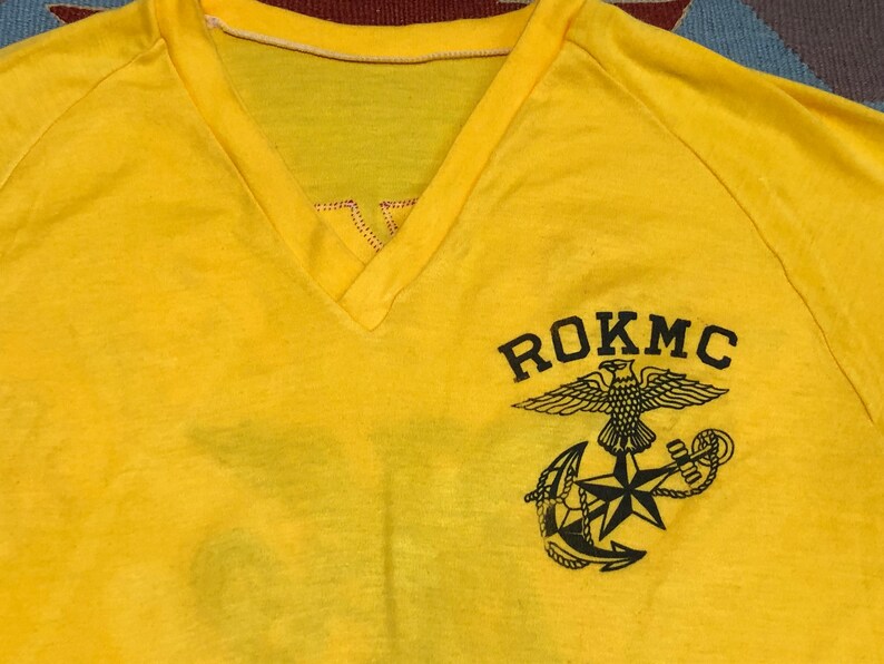Vintage 70s Republic of Korea Marine Corps Shirt Long Sleeve Raglan ...