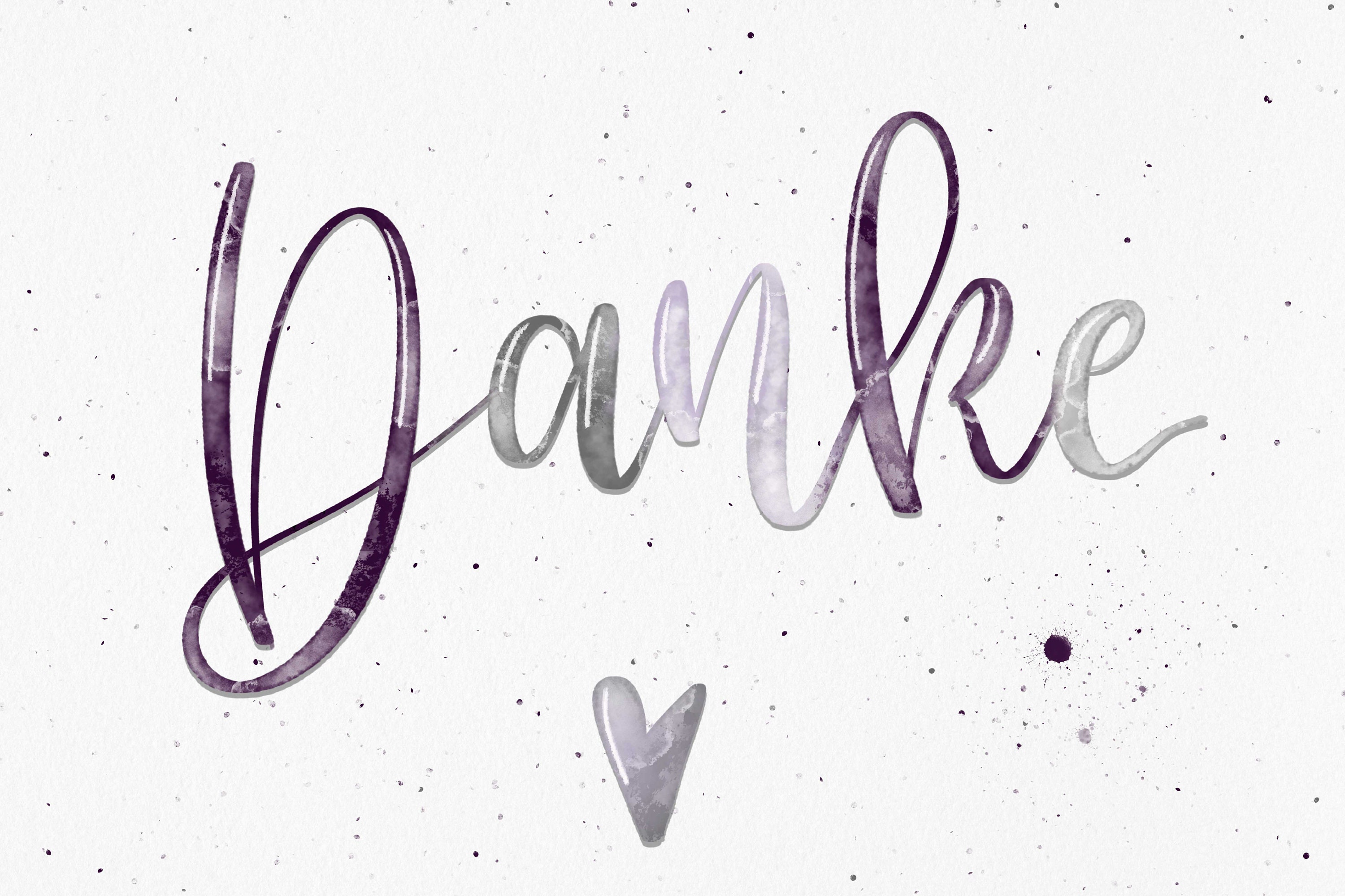 Postkarte "Danke" – Handlettering, Watercolor - Etsy.de