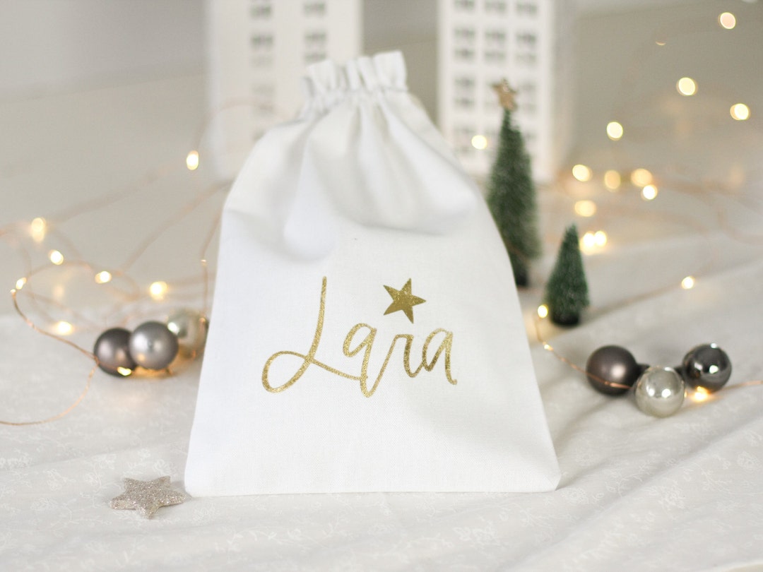 Mini Santa Bag With Name Mini Gift Bag Customizable for Christmas ...