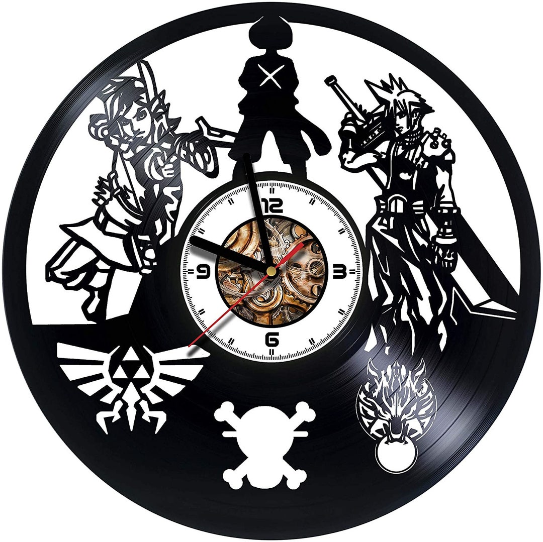 Game Characters Teenager Room Decor Vinyl Record Cut Out Clock Video ...