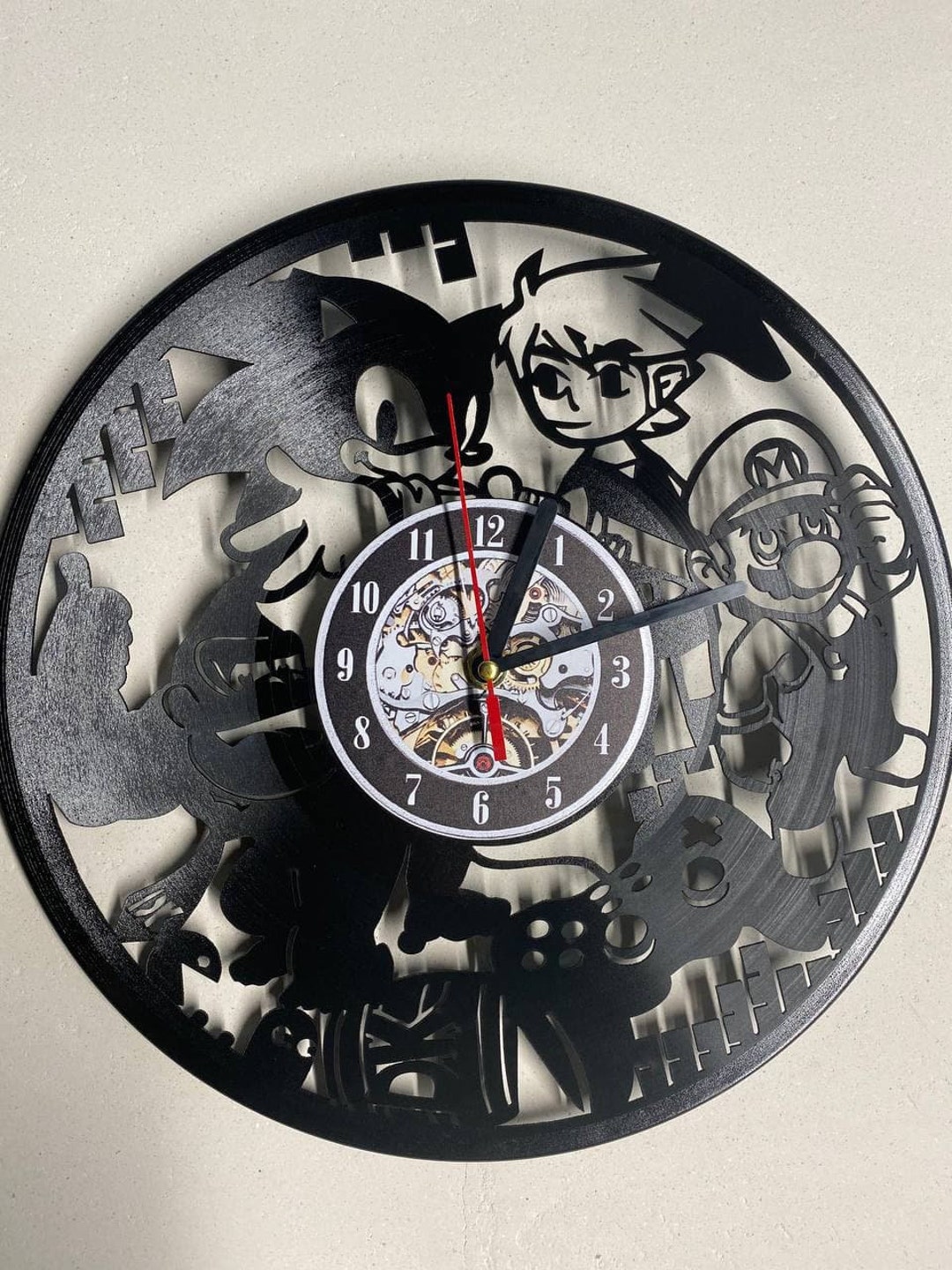 Made in Ukraine, Video Game Wall Clock Vinyl Record Cut Out Clock ...