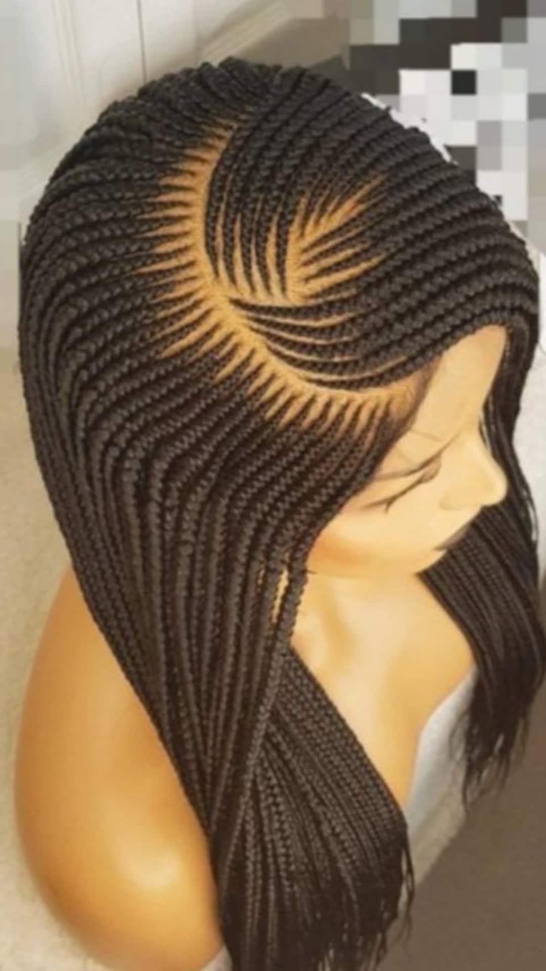 Tribal Corn Row Braided Wig, Frontal Wig - Etsy