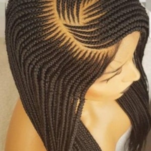 Tribal Corn Row Braided Wig, Frontal Wig - Etsy