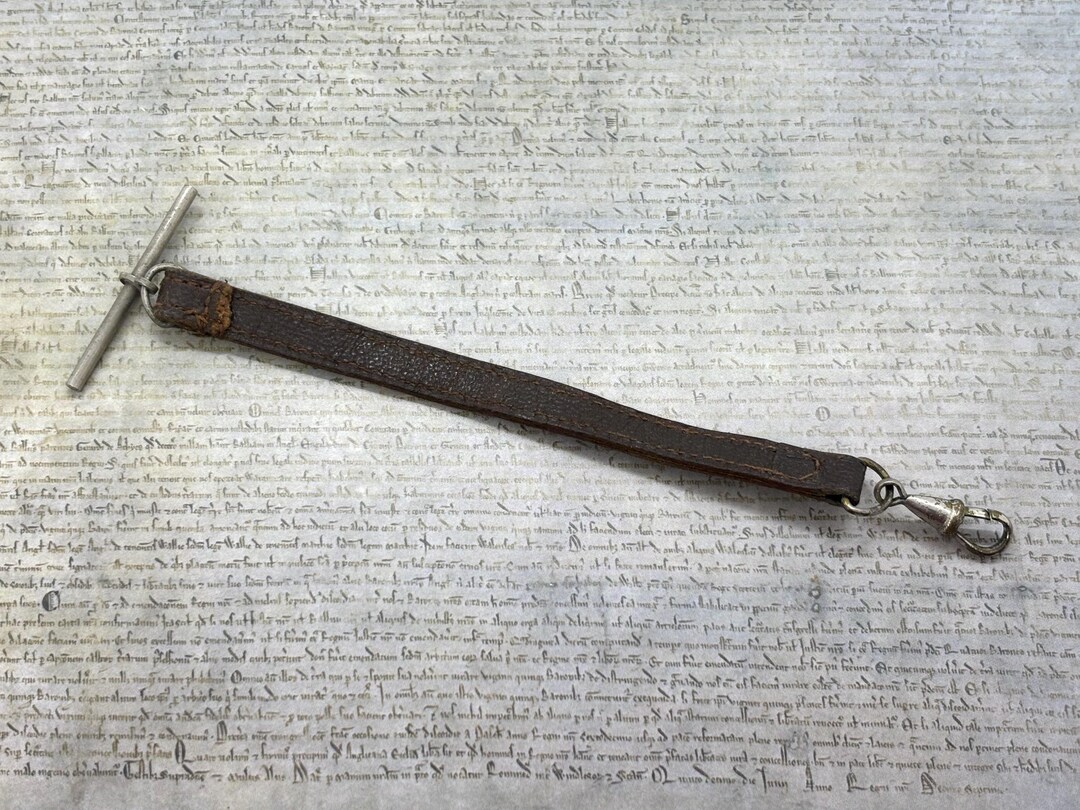 Vintage Leather Albert Pocket Watch Strap With T-bar and Dog Clip - 15 ...