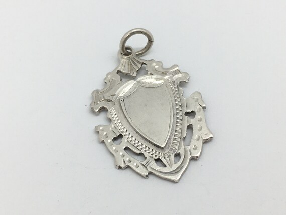 Antique Edwardian solid silver fob medal - Shield Sha… - Gem