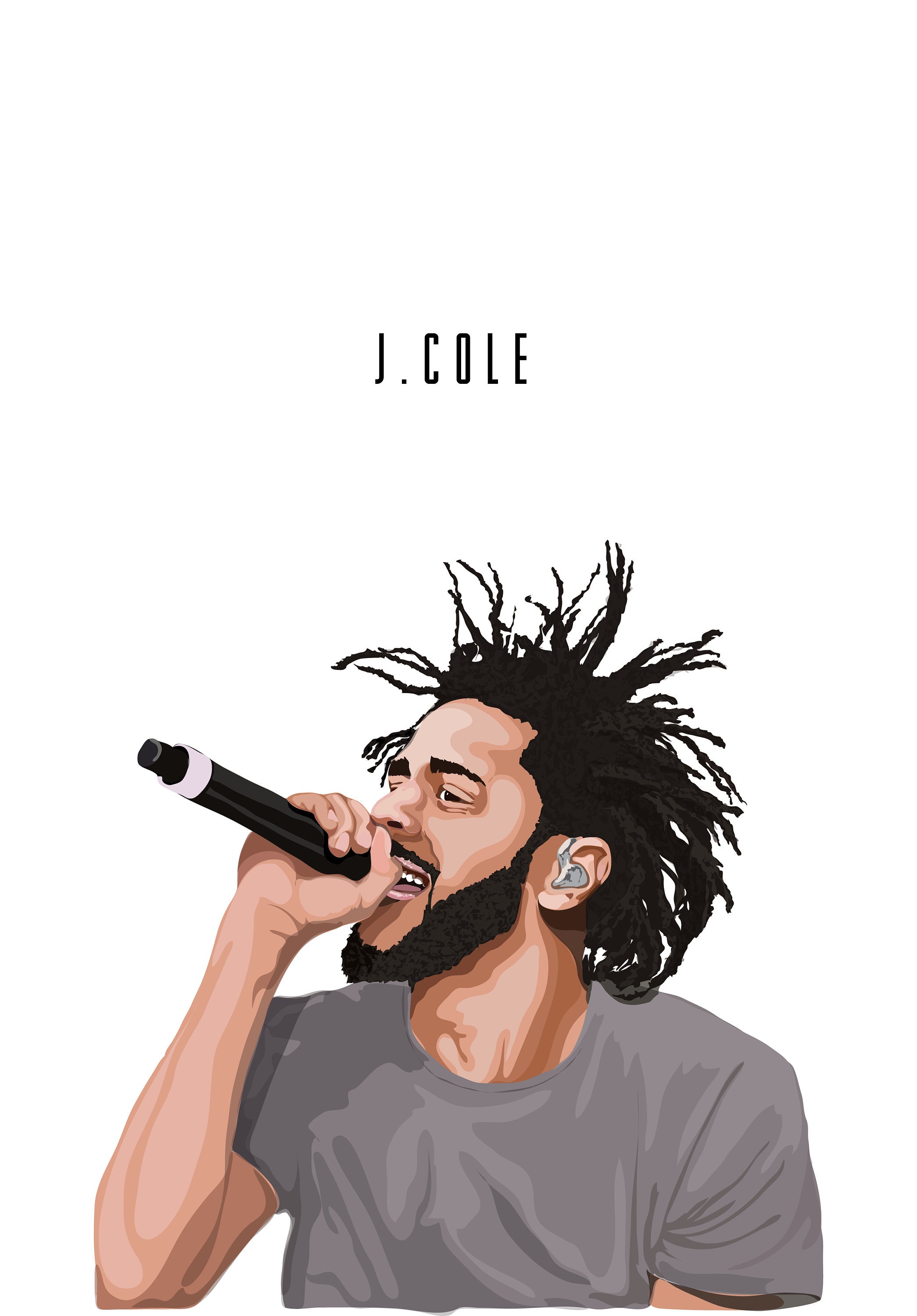 J Cole Digital Illustration Poster Rap Art Dreamville - Etsy UK