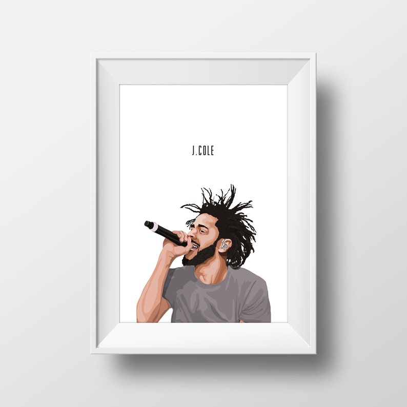 J Cole Digital Illustration Poster Rap Art Dreamville - Etsy UK