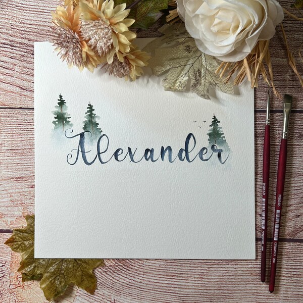 Watercolor Name Art - Etsy