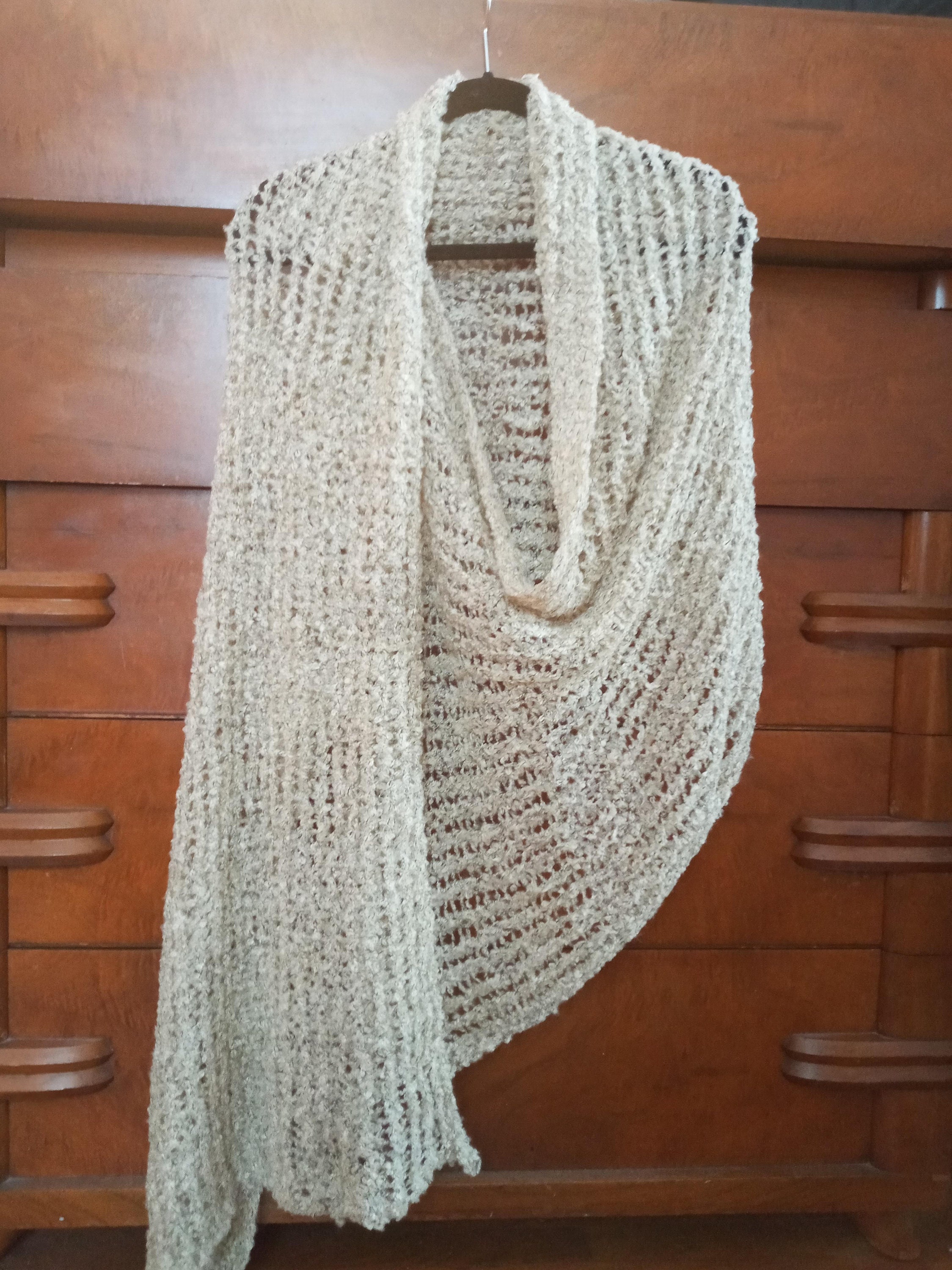 This Handmade, 100% Acrylic, Soft & Fluffy Shawl Measures 24 X 70" Long ...