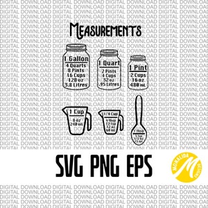Measurements Chart SVG, Cooking PNG, Cooking EPS, Cooking Svg, Cooking ...