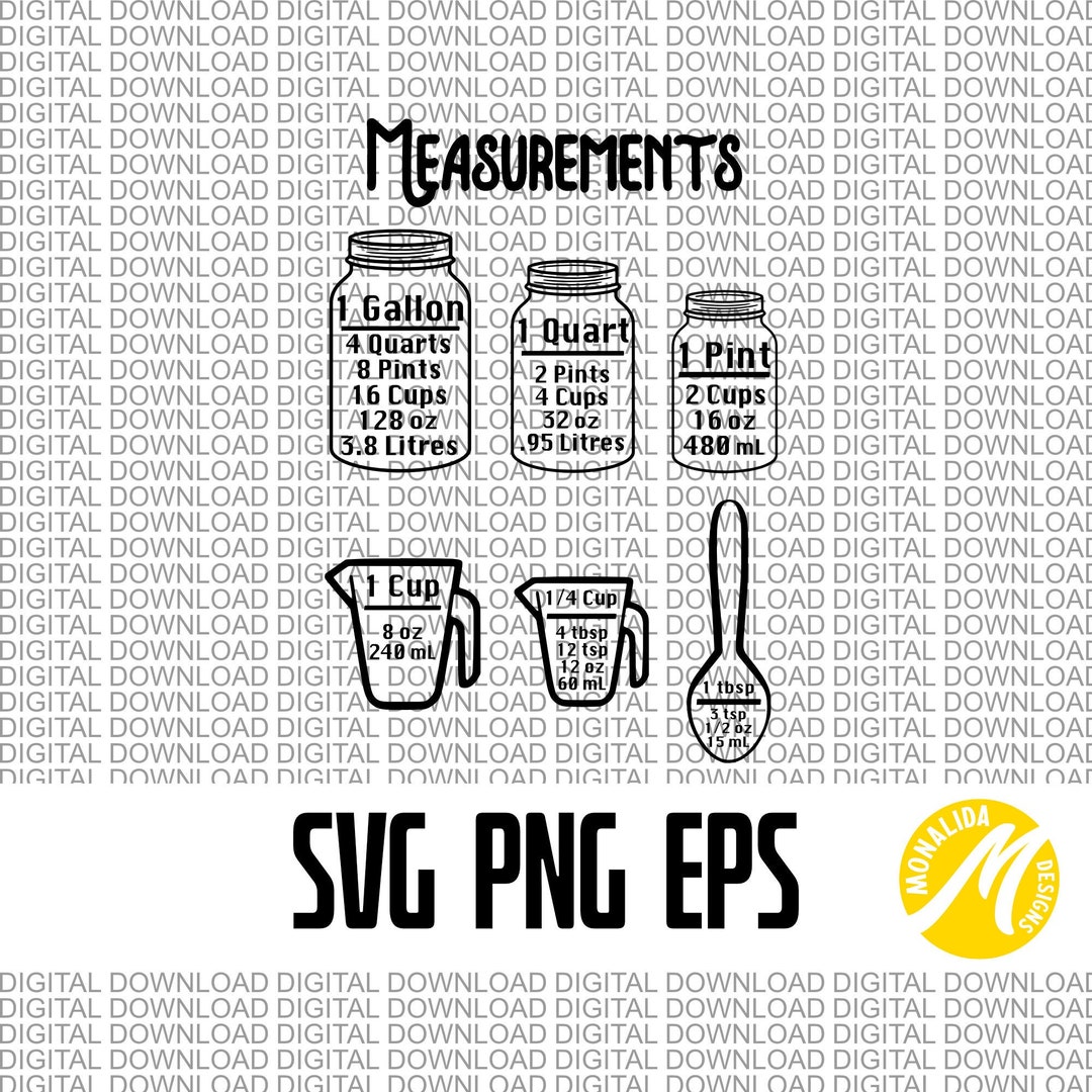 Measurements Chart SVG Cooking PNG Cooking EPS Cooking Svg - Etsy Australia