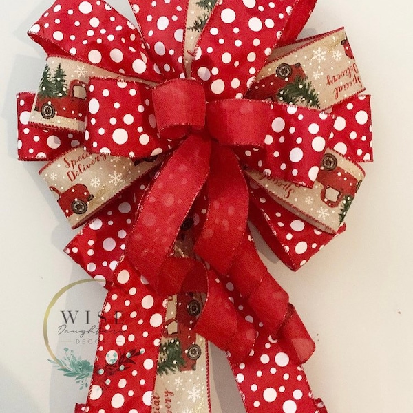 Christmas Tree Topper Bow Etsy