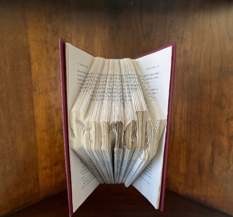 Personalized Book Folding Art - Custom Book Sculpture - Handcrafted ...