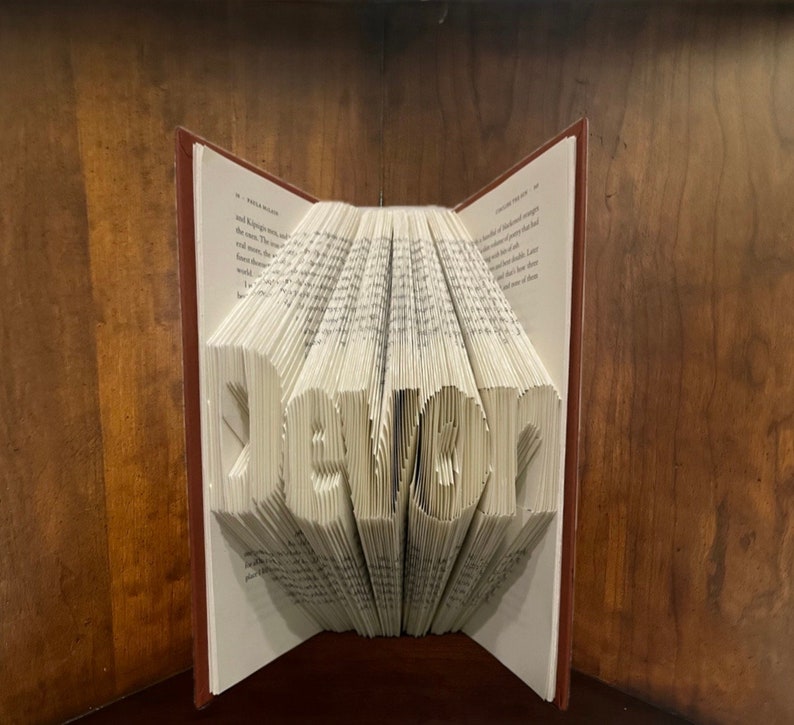 Personalized Book Folding Art - Custom Book Sculpture - Handcrafted ...