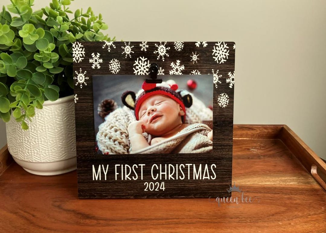 Baby's First Christmas Picture Frame My First Christmas Frame Baby ...