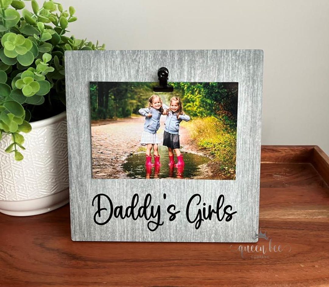 Daddy's Girls Picture Frame Dad Picture Frame New Dad Gift Daddy's ...