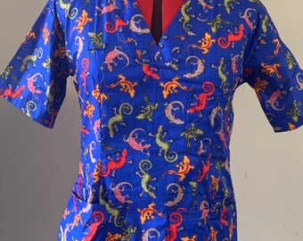 Scrub Tops Animal Print - Etsy