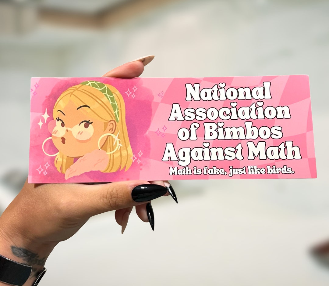 Bimbos Against Math Bumper Sticker, Unhinged Car Magnets, Funny ...