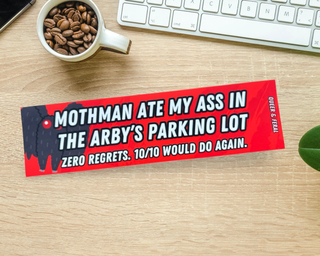 Mothman Ate My Ass Bumper Sticker, Truck Decal, Waterproof Decals ...