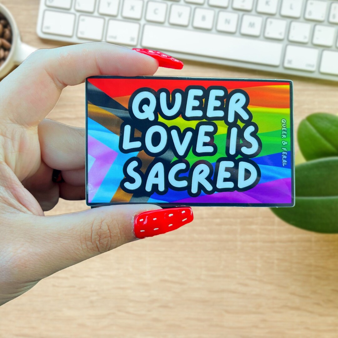 Queer Love is Sacred Vinyl Sticker, LGBT Laptop Decal, Waterproof ...
