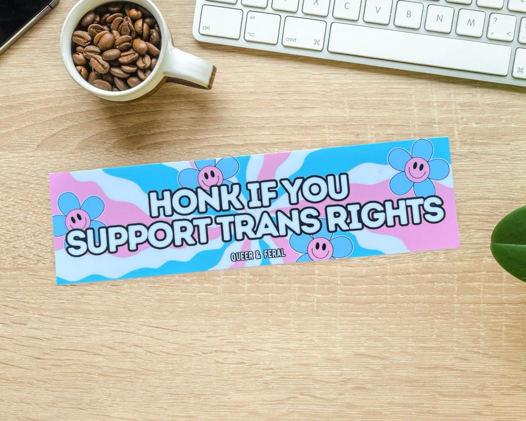 Trans Rights Bumper Sticker, Pride Month Decals, Transgender Flag ...