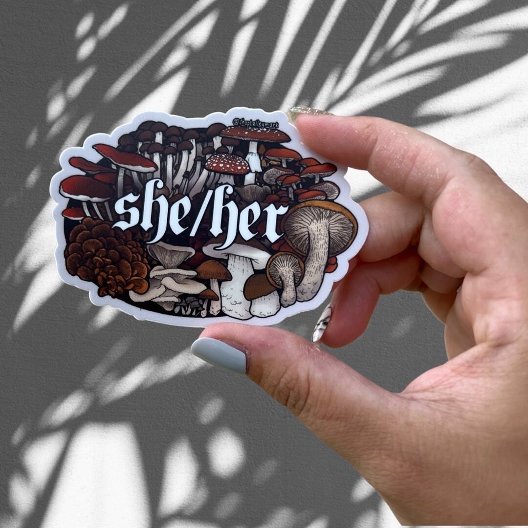 She/her Pronouns Vinyl Sticker, Cottagecore Sticker, She Her Pride ...