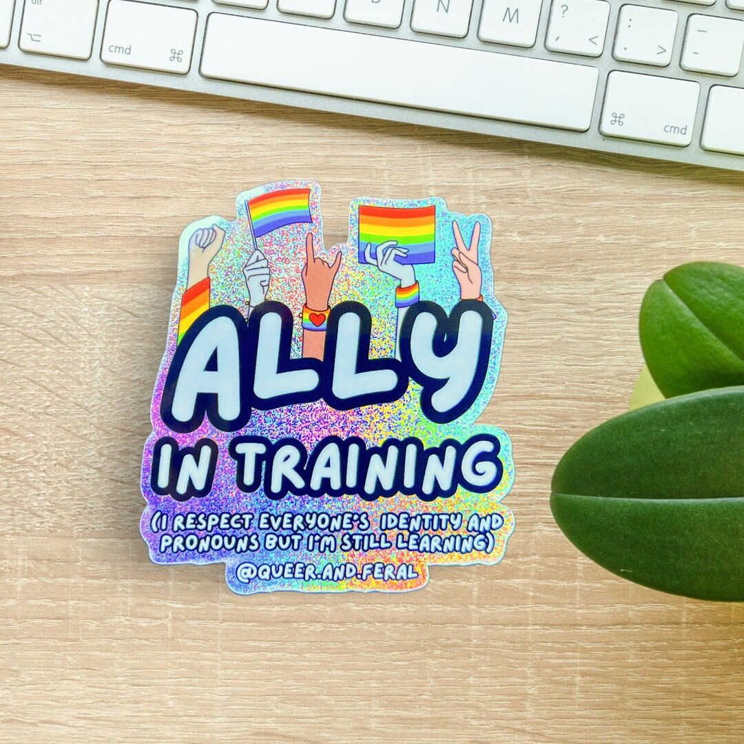 Ally in Training Vinyl Sticker, LGBT Laptop Decal, Waterproof Sticker ...