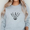 Boho Peace Sweatshirt, Floral Peace Symbol Sweater, Hippie Peace Sign ...