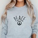 Boho Peace Sweatshirt, Floral Peace Symbol Sweater, Hippie Peace Sign ...