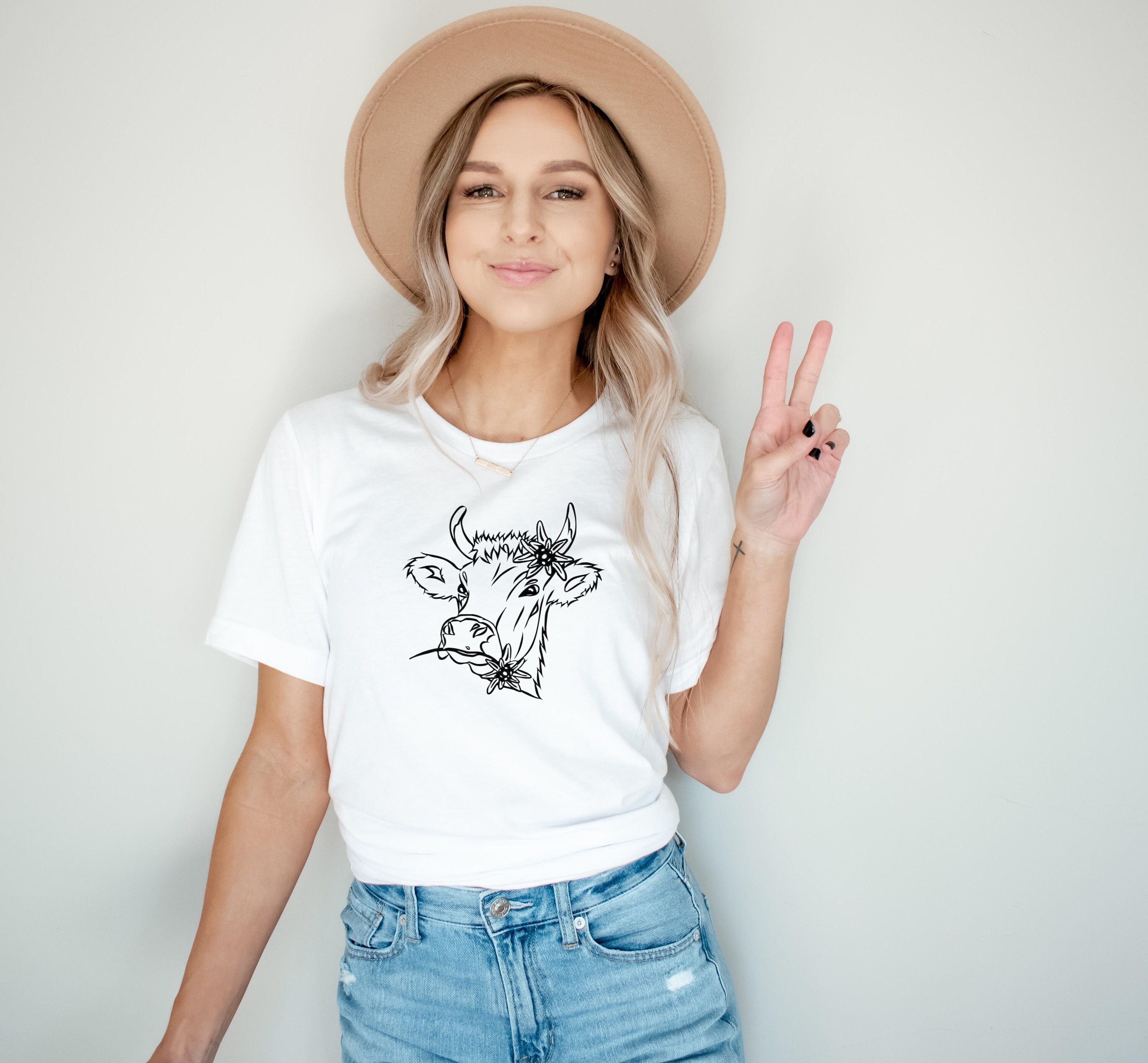 Cow Shirt Cow Shirts for Women Cow Graphic Tee Cow Lover - Etsy