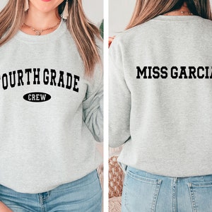 Fourth Grade Crew Sweatshirt, 4th Grade Teacher Shirt, Personalized 4th ...