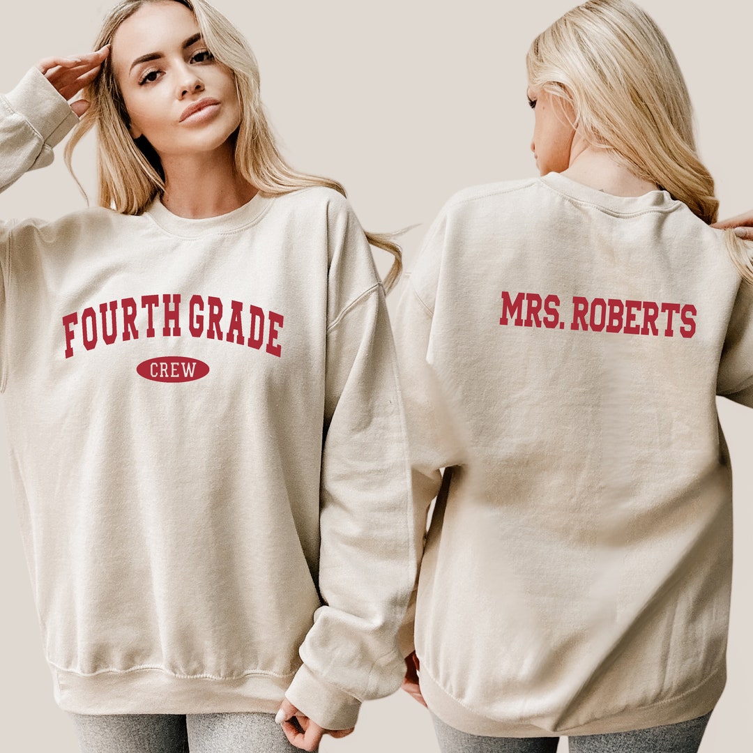Fourth Grade Crew Sweatshirt, 4th Grade Teacher Shirt, Personalized 4th ...