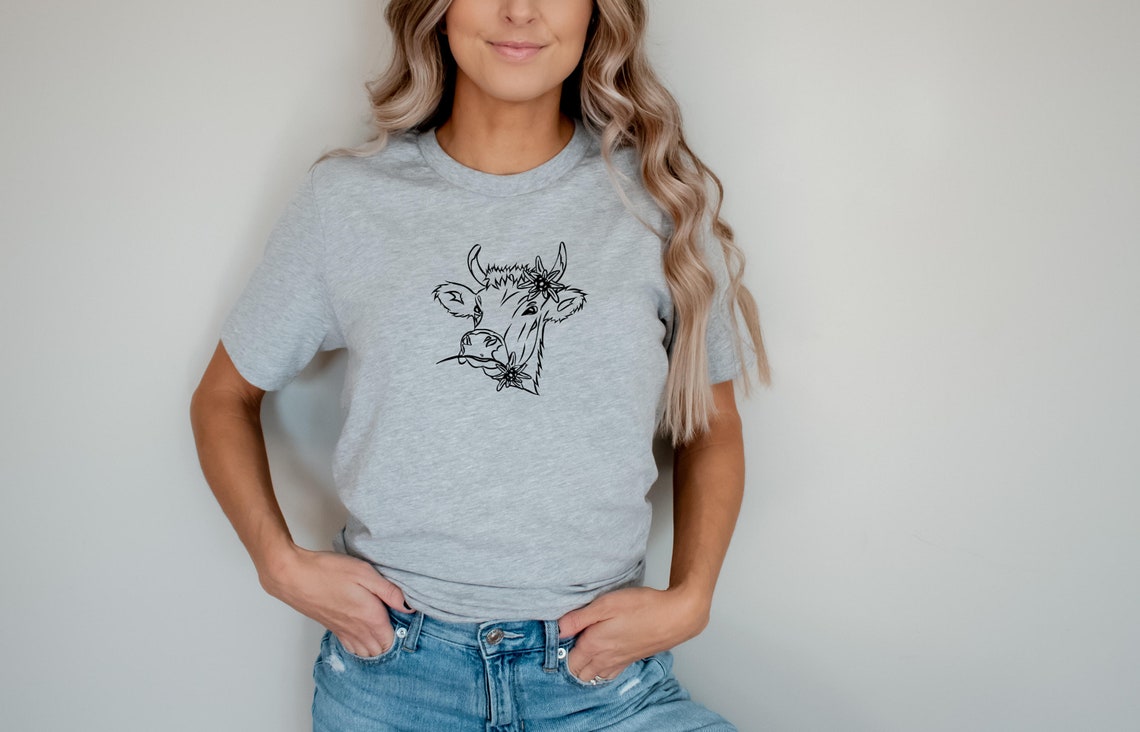 Cow Shirt Cow Shirts for Women Cow Graphic Tee Cow Lover - Etsy