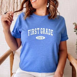 First Grade Crew Shirt, 1st Grade Teacher Tshirt, Personalized First ...