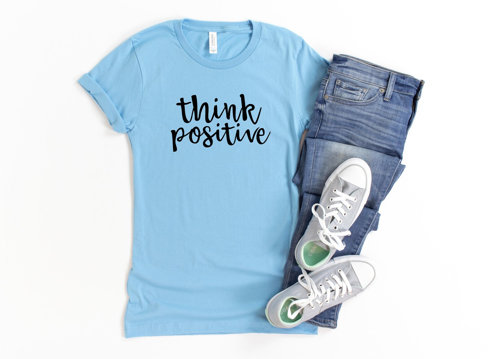 Think Positive Shirt Positive Vibes Shirt Positivity Quote | Etsy