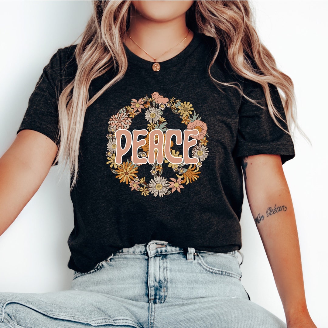 Peace Shirt, Peace Sign Shirt, Retro Shirt, Inspirational Shirt ...